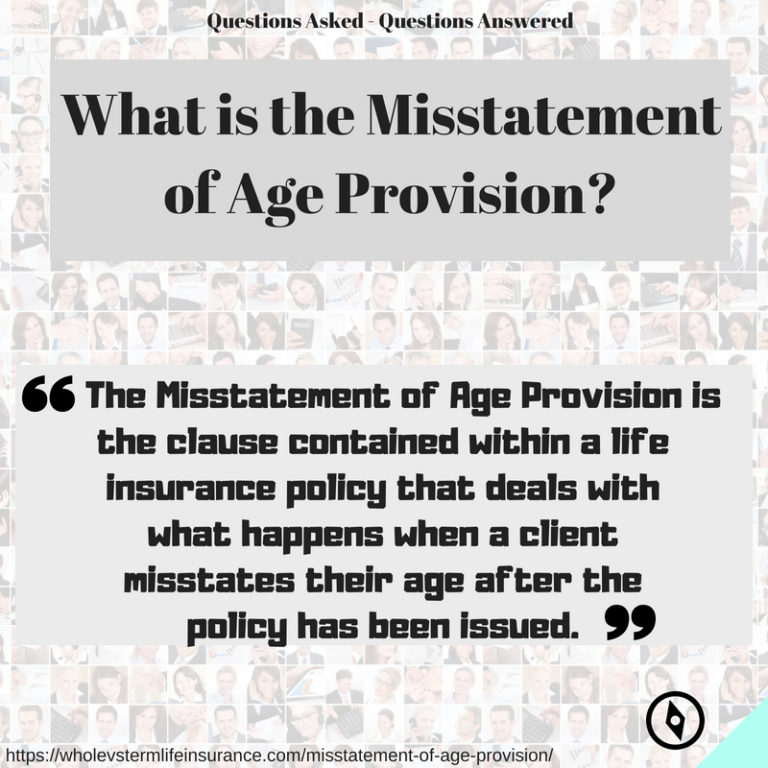Misstatement of Age Provision - Whole Vs Term Life